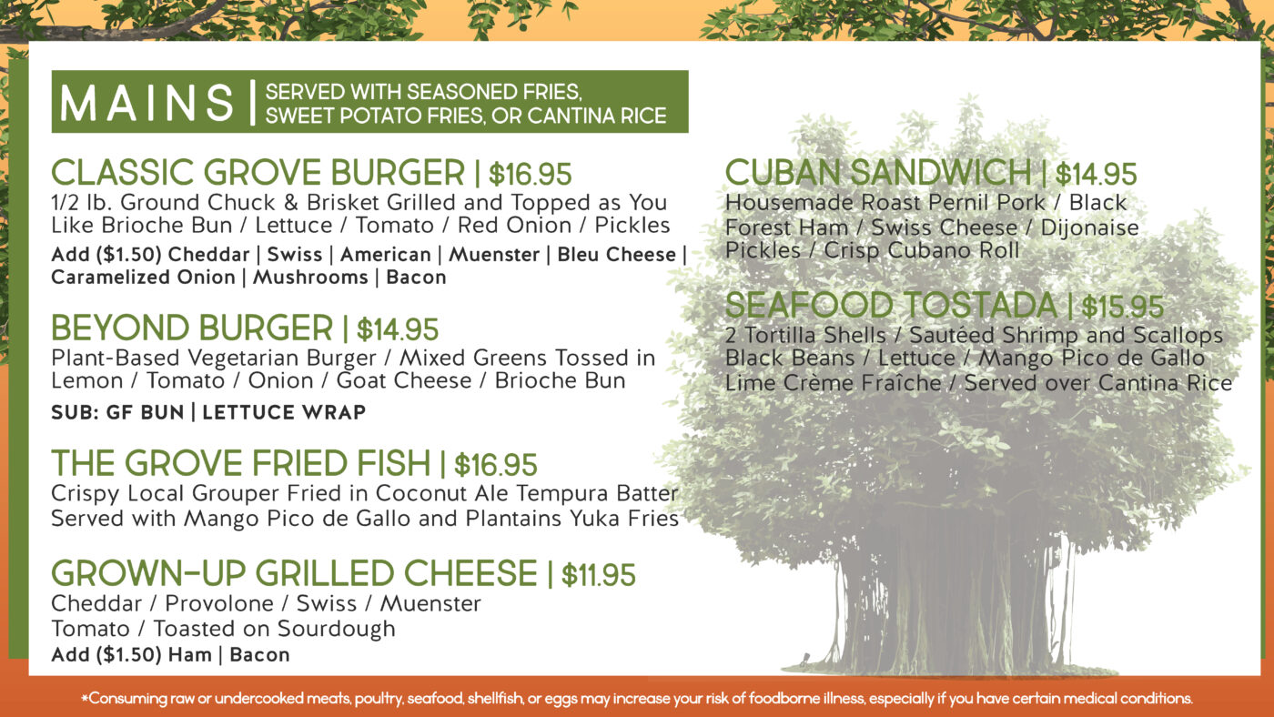 Menu - The Grove